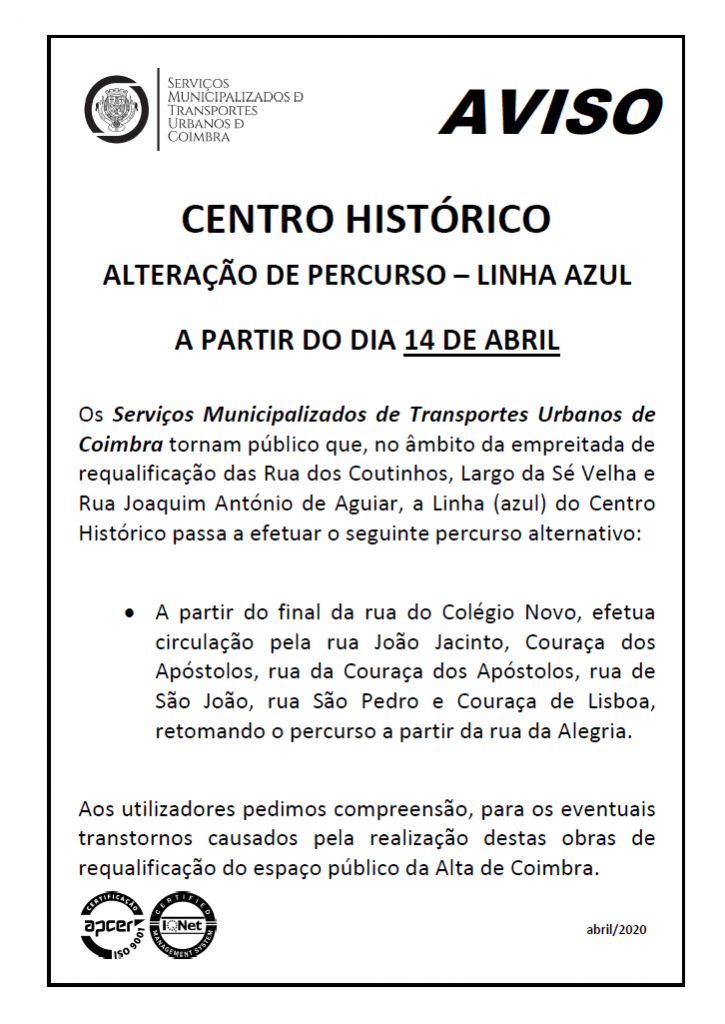 Aviso Centro Historico – SMTUC